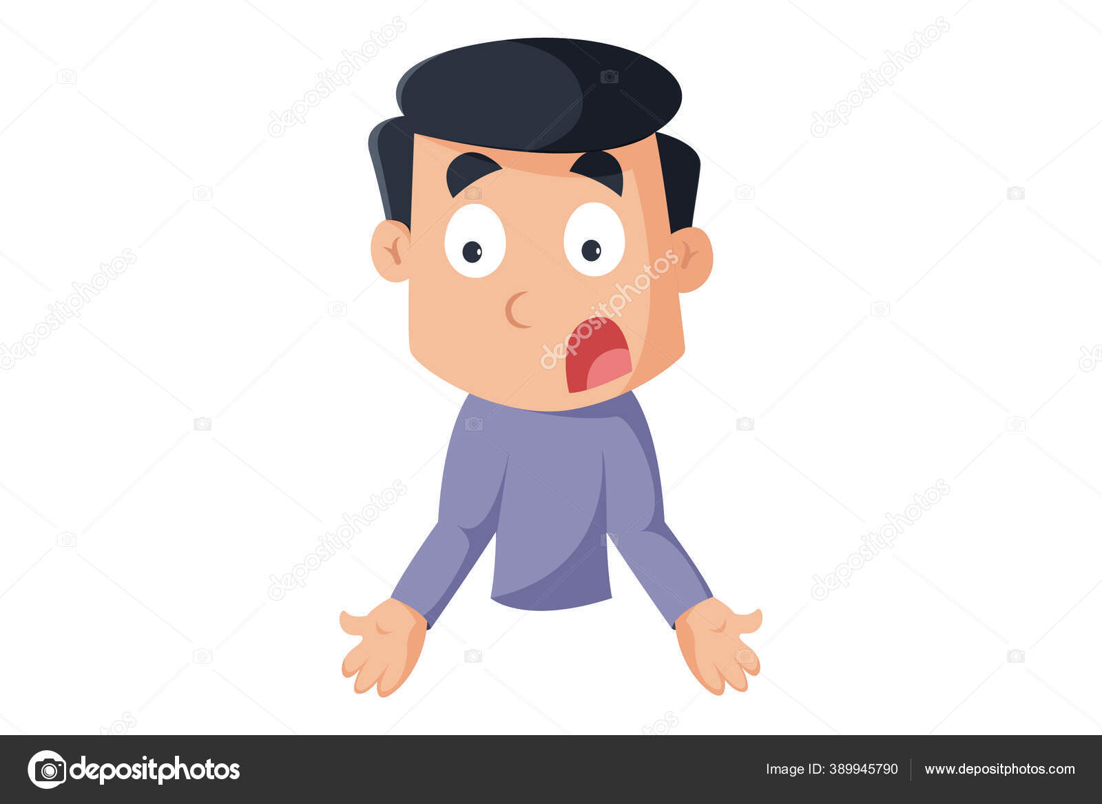 Ilustración Dibujos Animados Vectoriales Expresión Impactante Niño ...