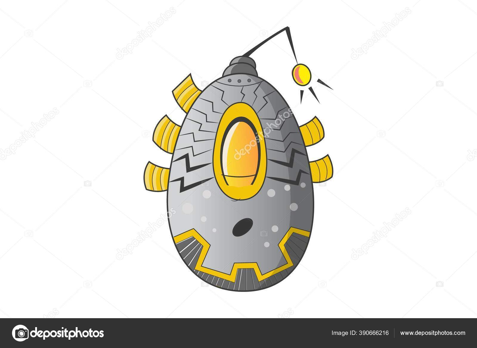 Vector Cartoon Illustration Robot Sleeping Isolated White Background ...