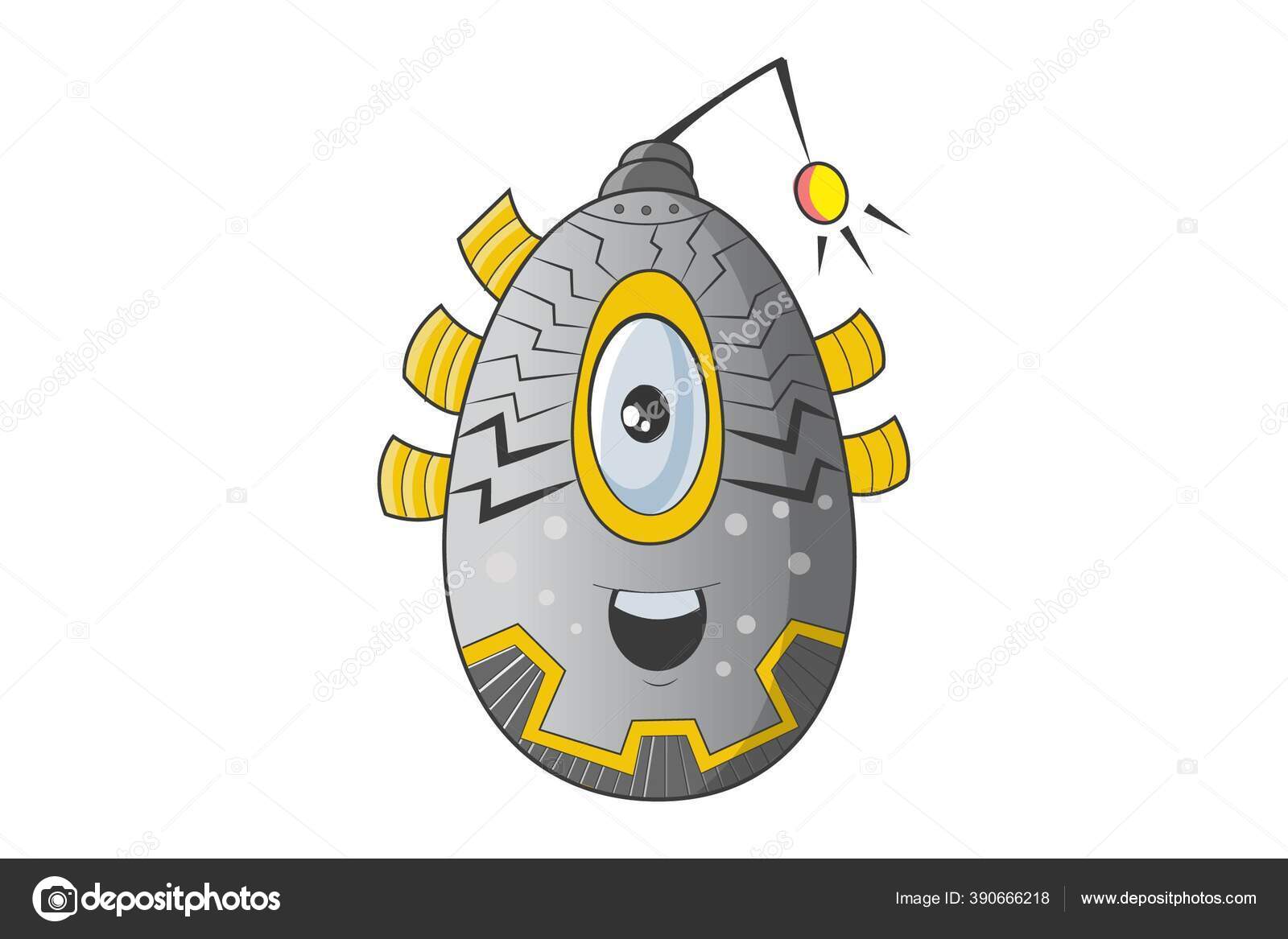Vector Cartoon Illustration Laughing Robot Isolated White Background ...