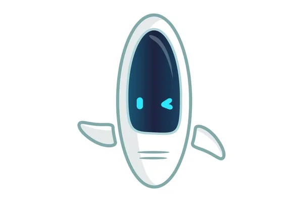 Vector Cartoon Illustration Robot Isolated White Background Stock ...