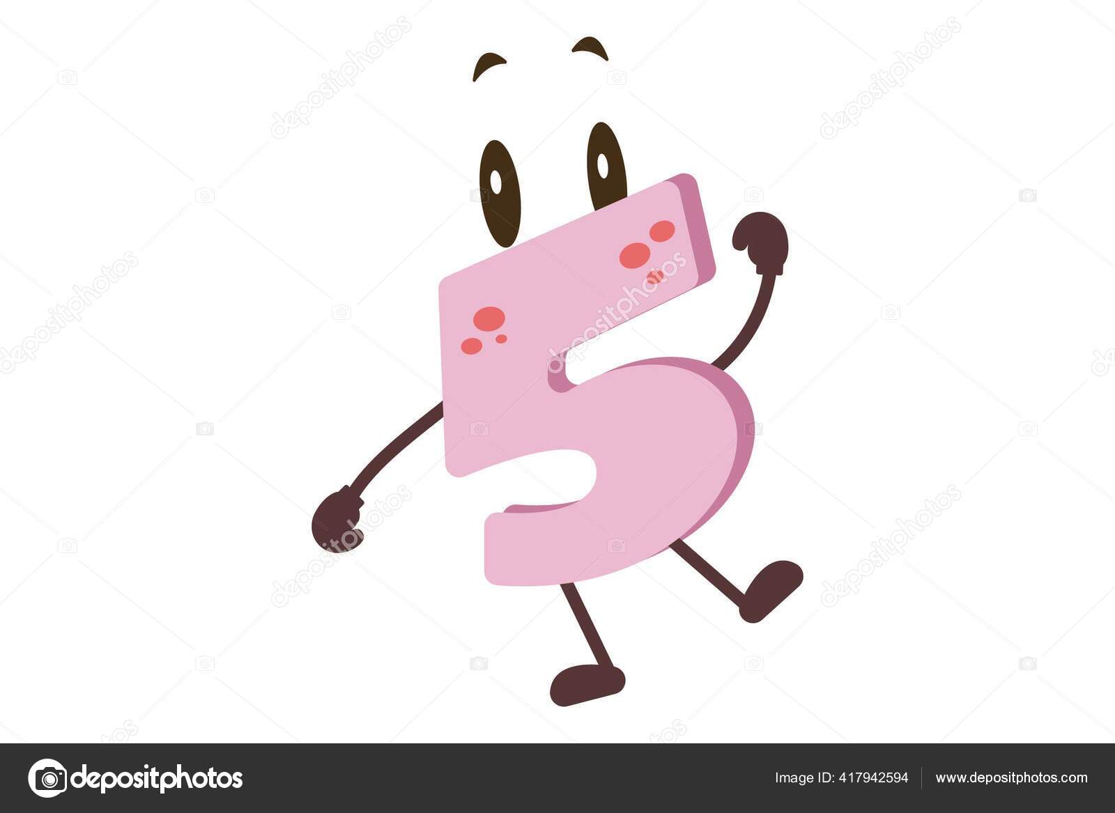 Vector Cartoon Illustration Number Isolated White Background Stock ...