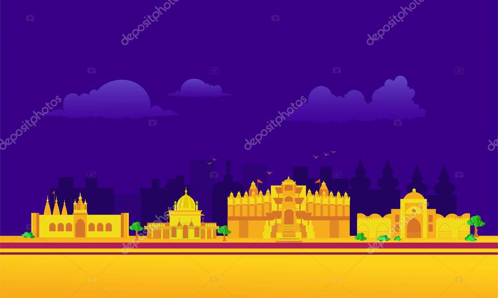 Ilustración de dibujos animados vectoriales del horizonte de Panipat ...