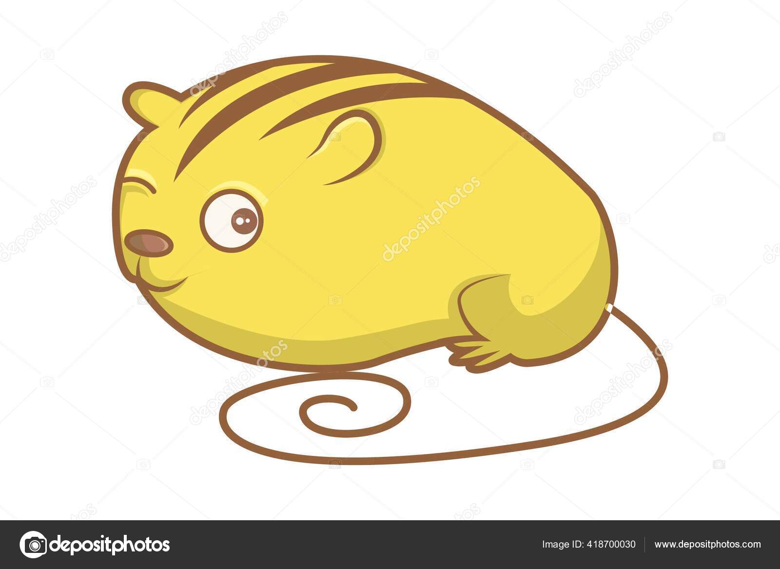 Vector Cartoon Illustration Cute Rat Smiling Isolated White Background ...