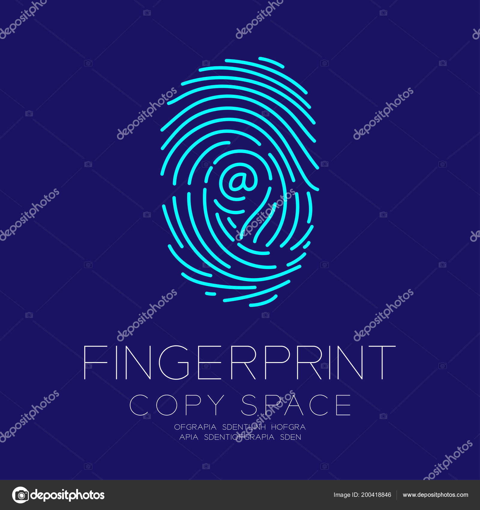 Fingerprint Scan Set Sign Symbol Concept Idea Illustration Isolated ...