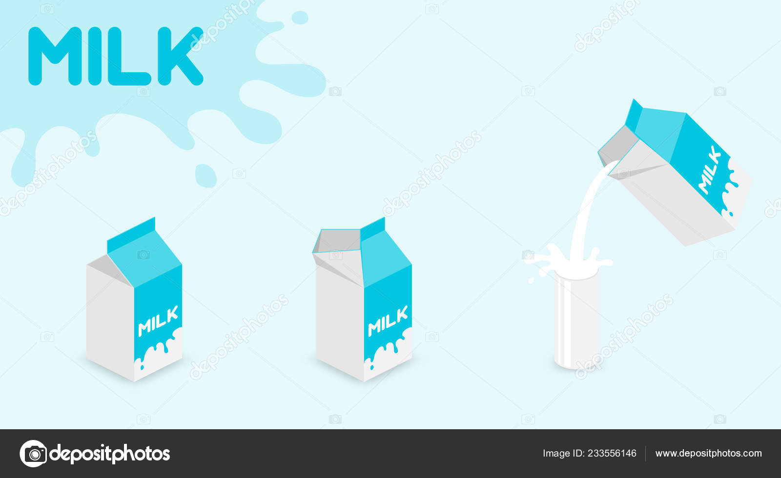 Milk Box Uht Ultra High Temperature Treated Milk Pouring Milk Stock ...