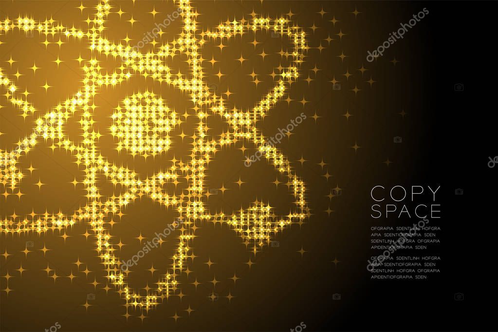 Resumen Patrón de estrella brillante Forma de símbolo de átomo, Diseño ...