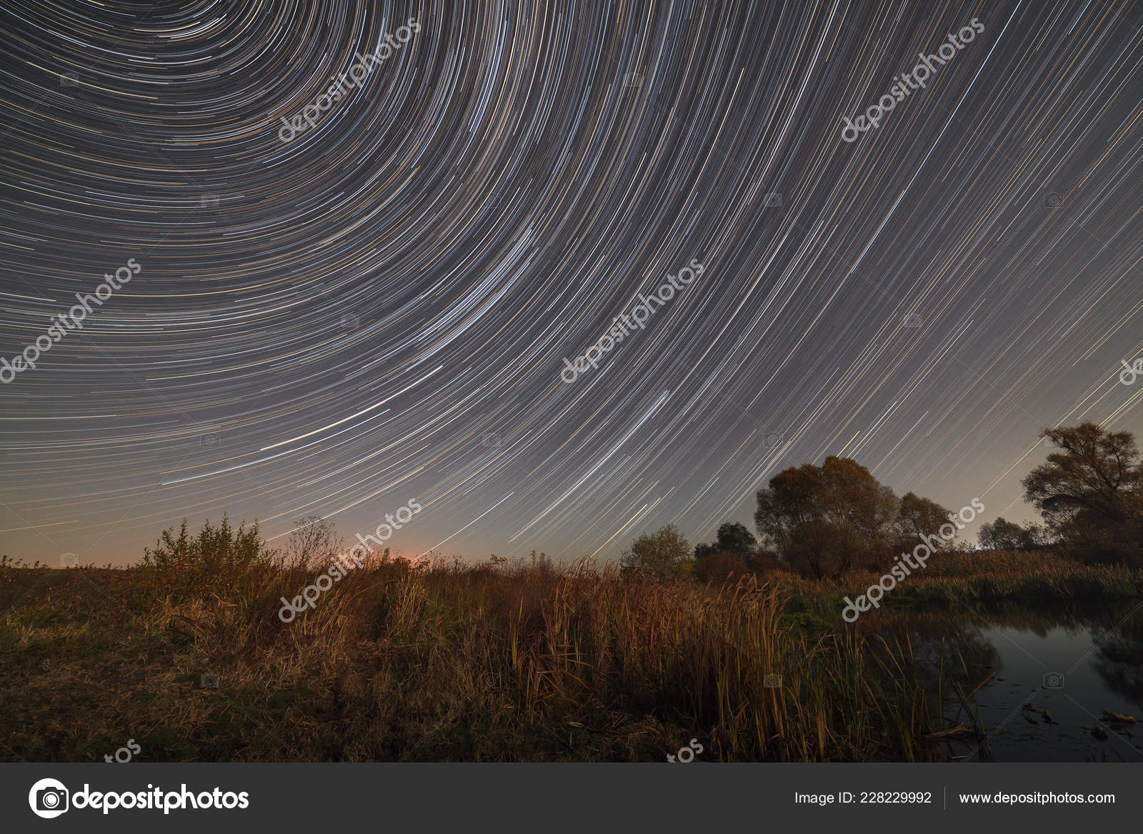 Star trails in the night sky. A view of the starry space in the ⬇ Stock ...