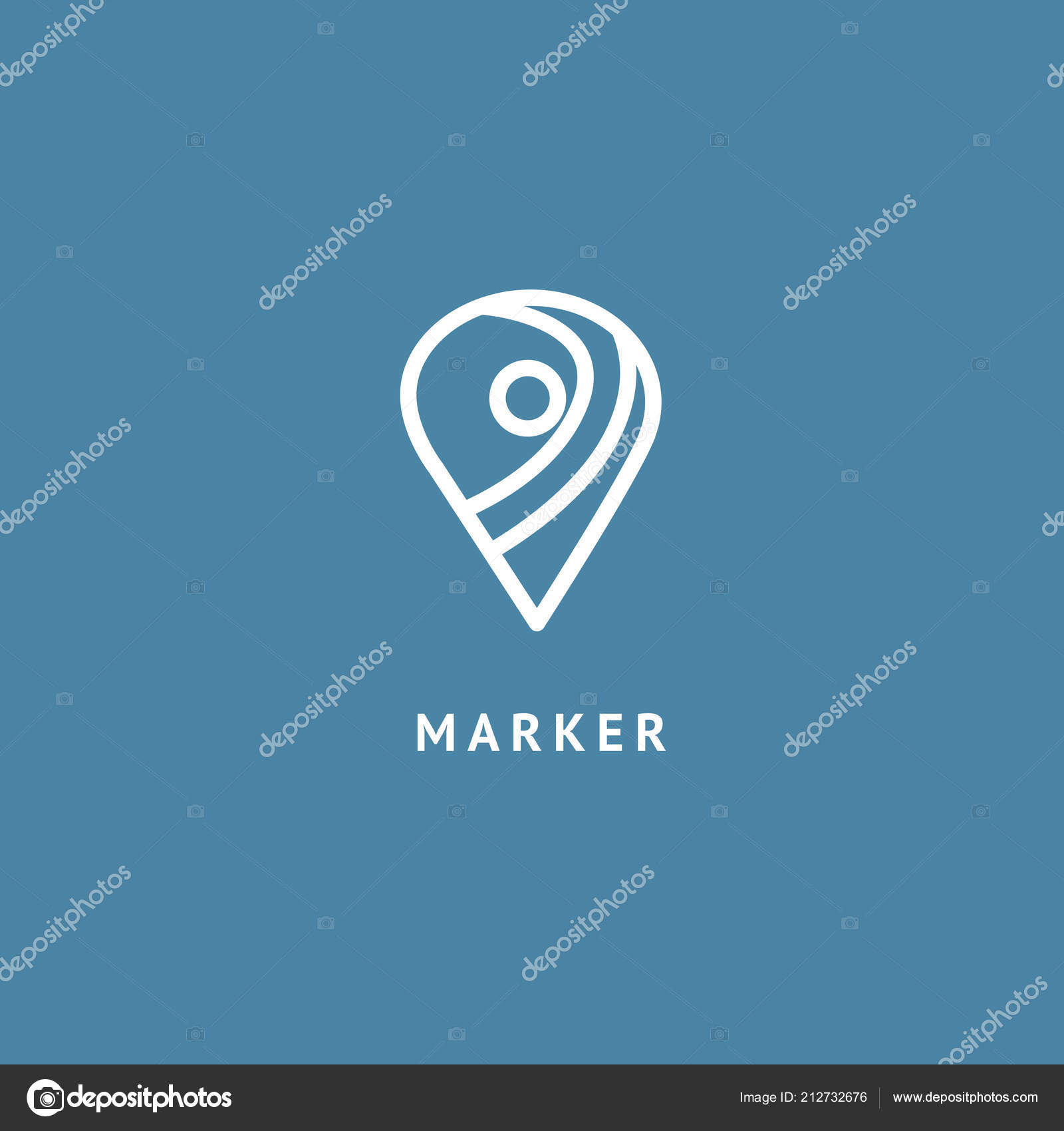 Ikon penanda peta. Vektor datar gaya ilustrasi lokasi pin desain ...