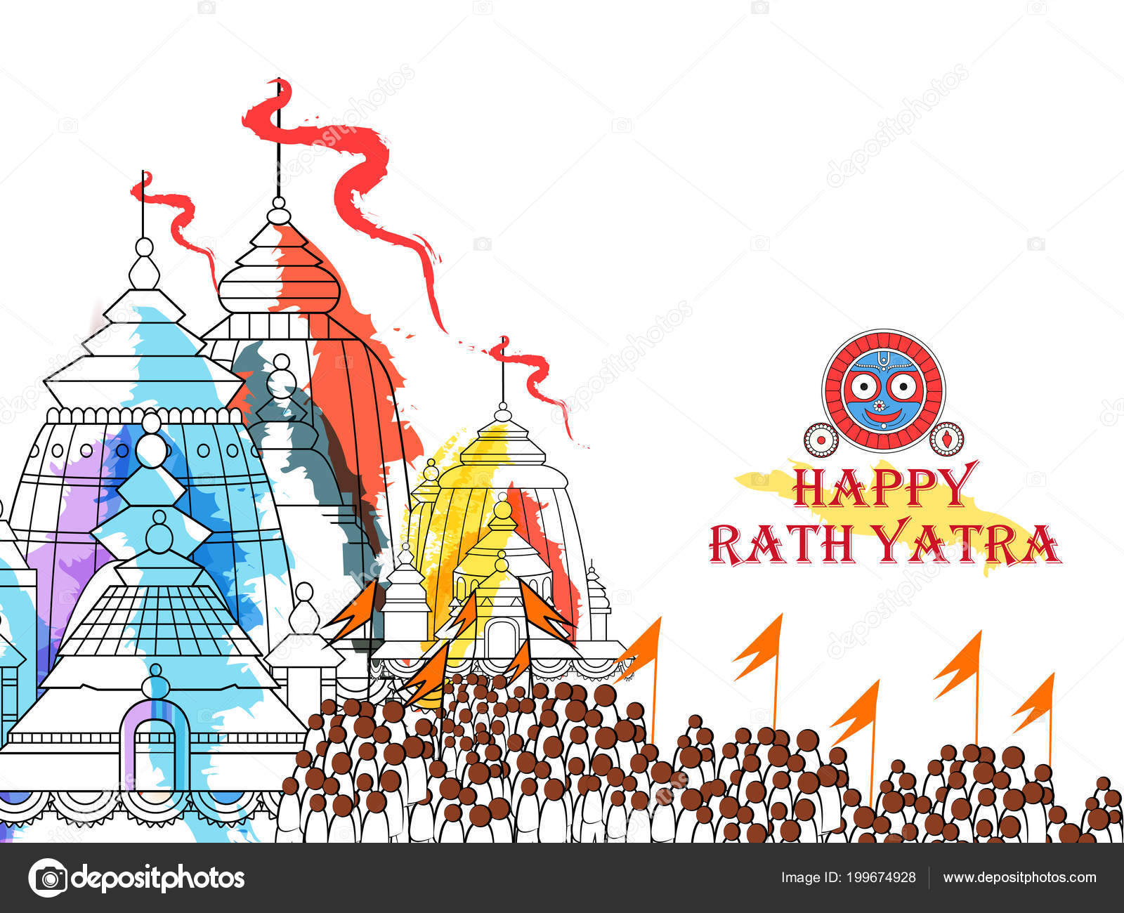Ratha Yatra of Lord Jagannath, Balabhadra and Subhadra on Chariot Stock ...
