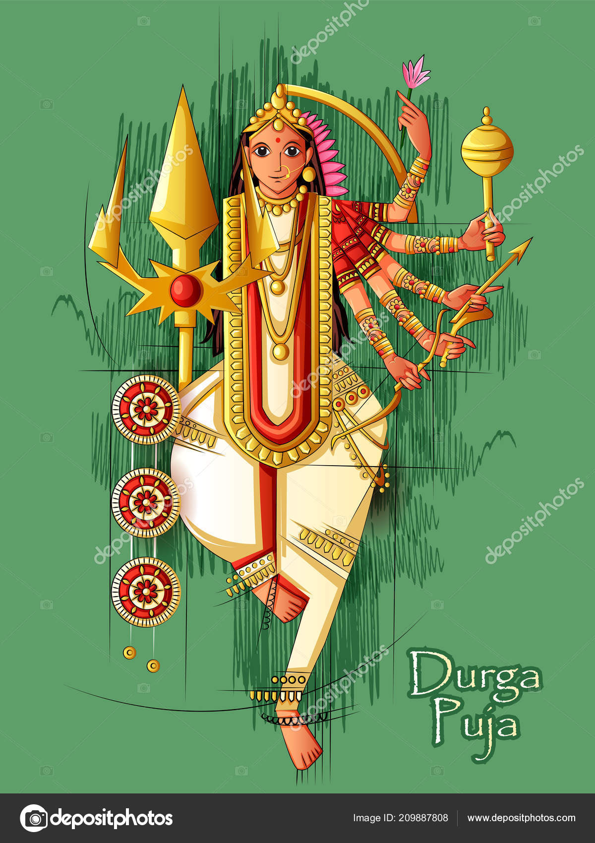 Patung Dewi Durga India untuk festival hari raya Durga Puja di India di ...