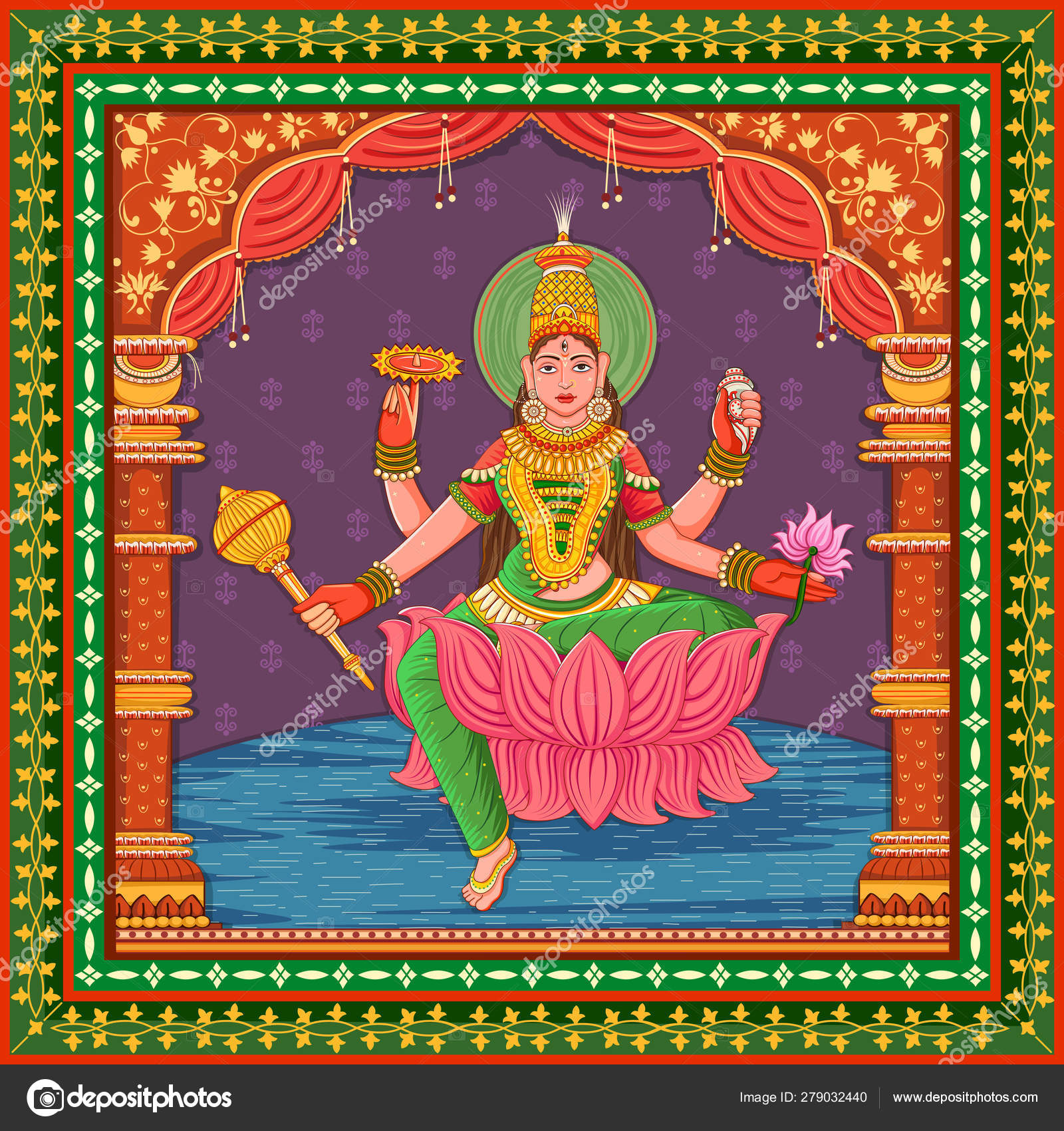 Statue of Indian Goddess Siddhidatri sculpture one of avatar from ...