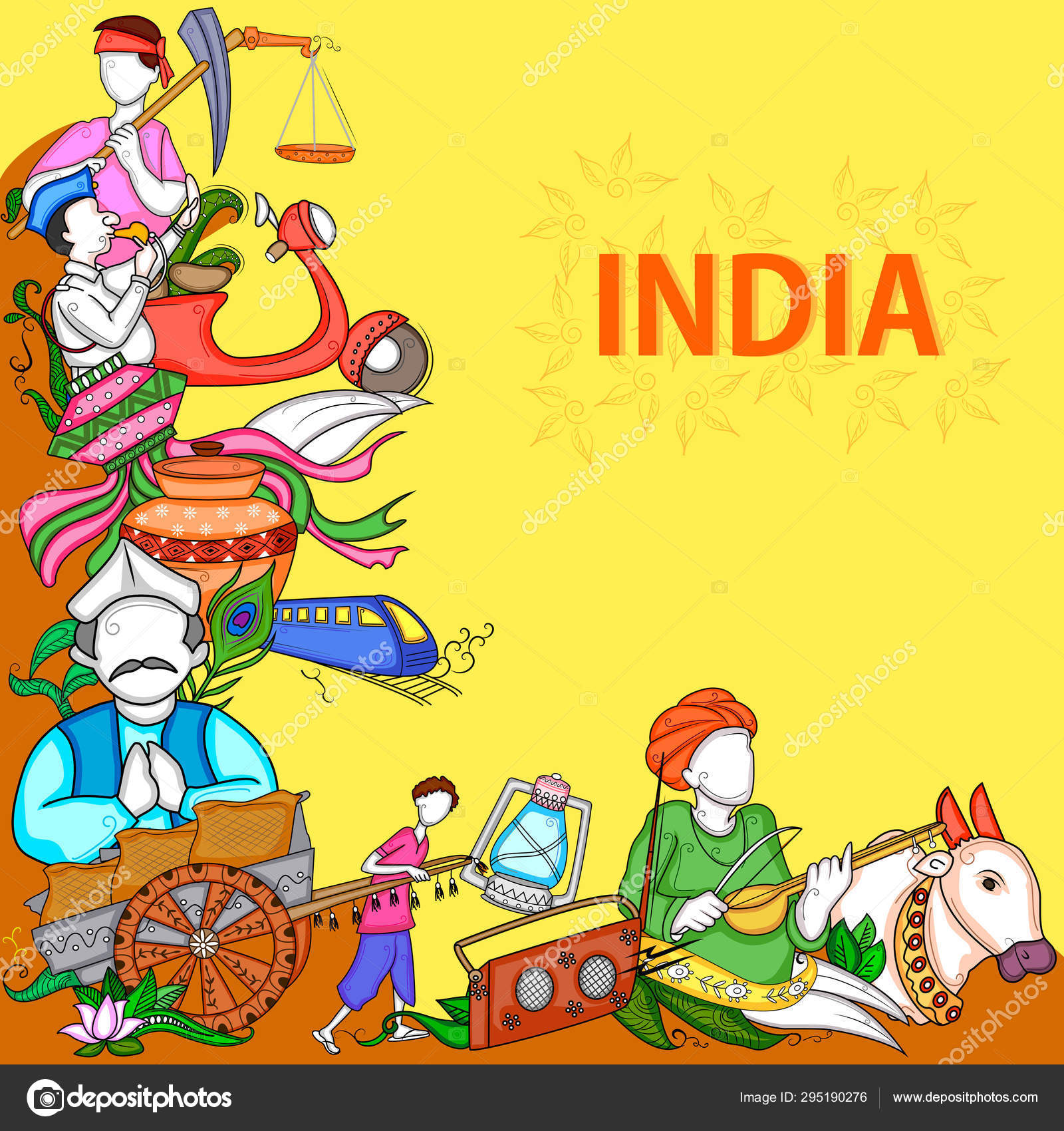 Indian collage illustration showing culture, tradition and festival of ...