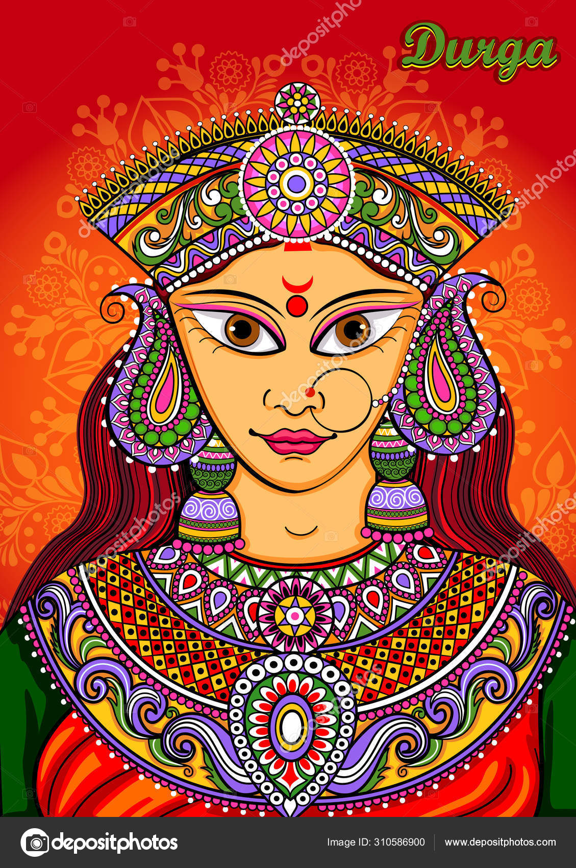 Indiska gudinnan Durga skulptur för Durga Puja semester festival i ...