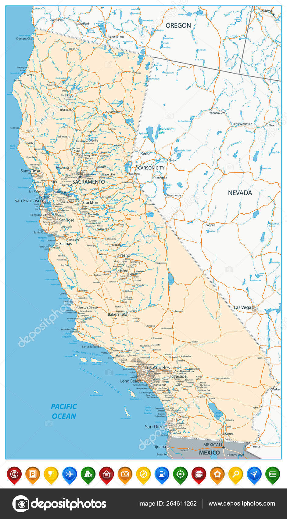 Mapa De Carreteras Del Norte De California