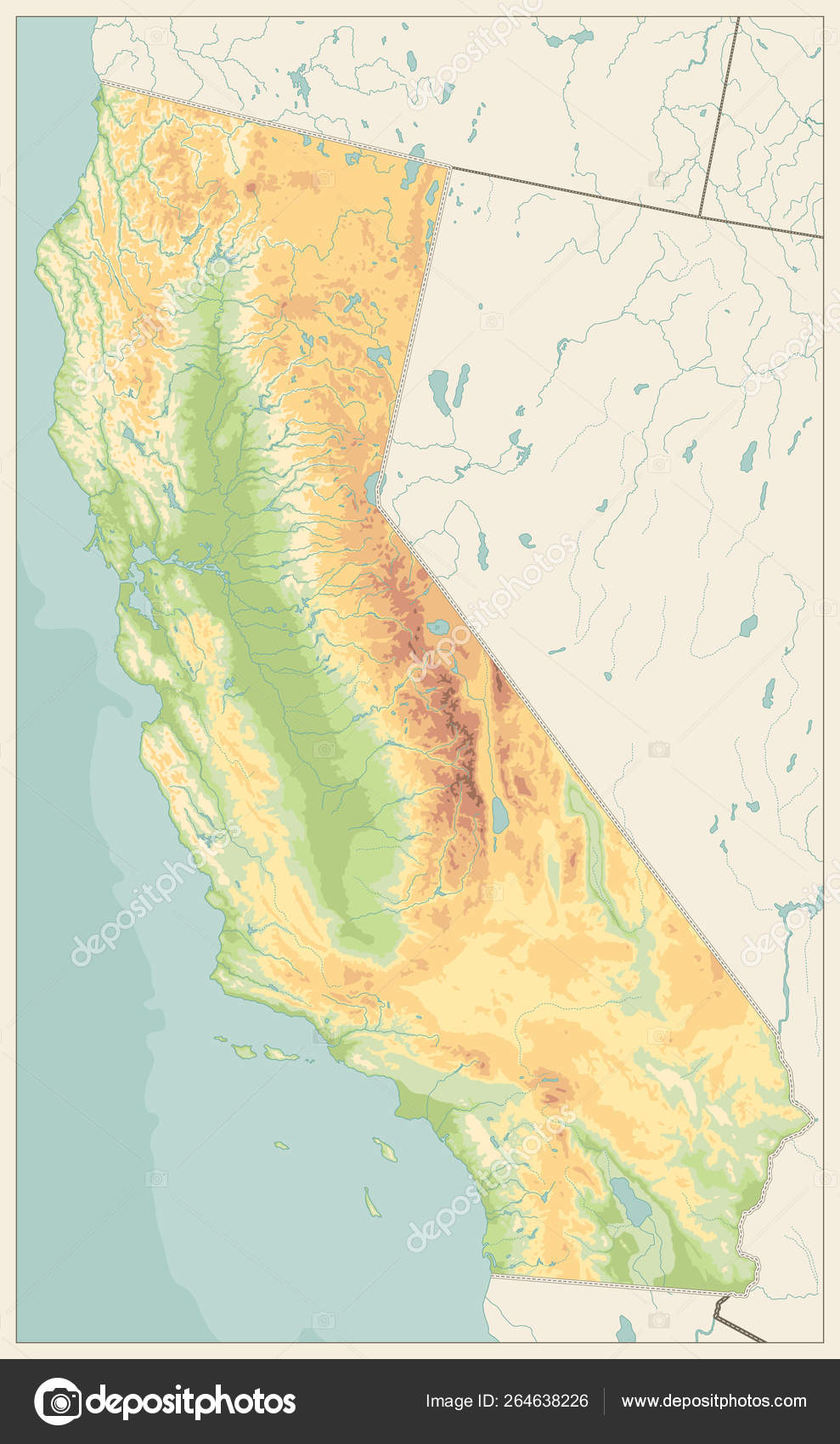 California State Physical Map Wrightsville Beach Topographic Map, NC