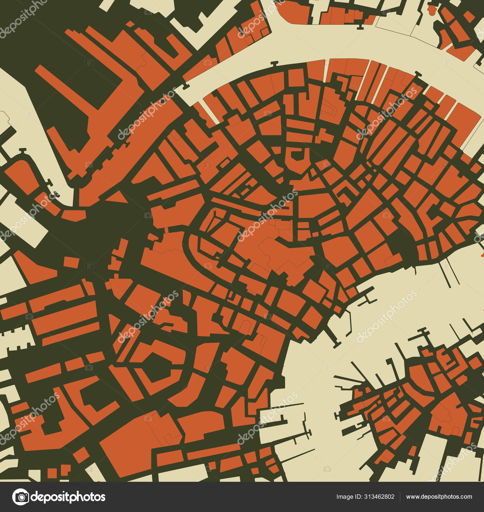 Abstract city map background Stock Vector by ©Cartarium 313462802