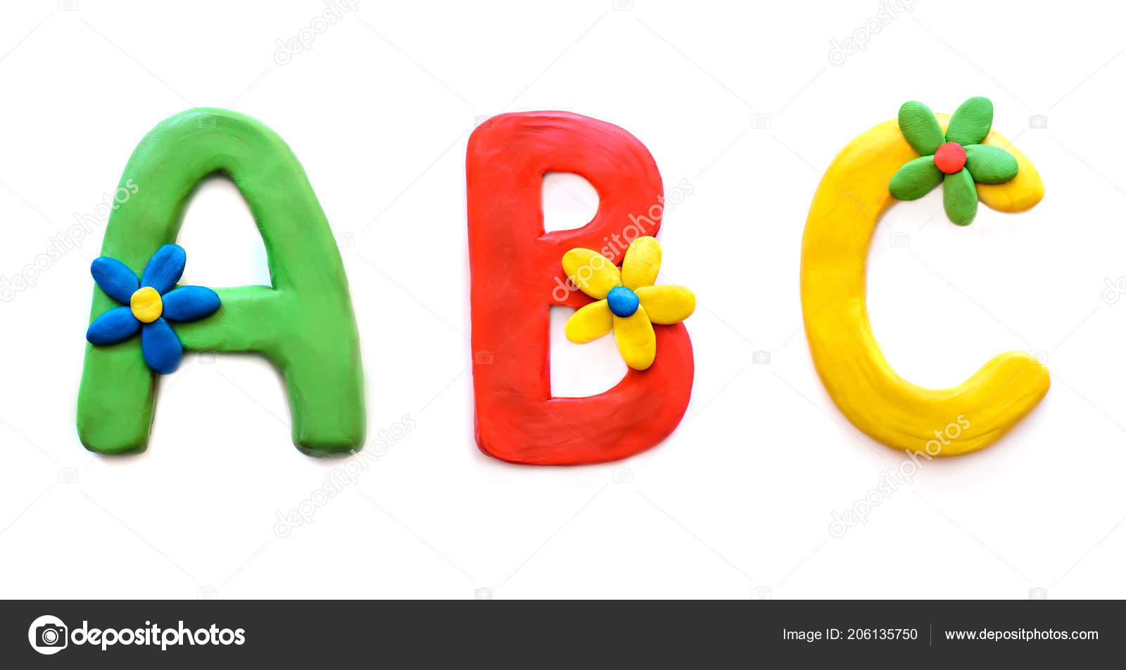 Plasticine Multicolored Letters Abc English Alphabet Isolate White ...