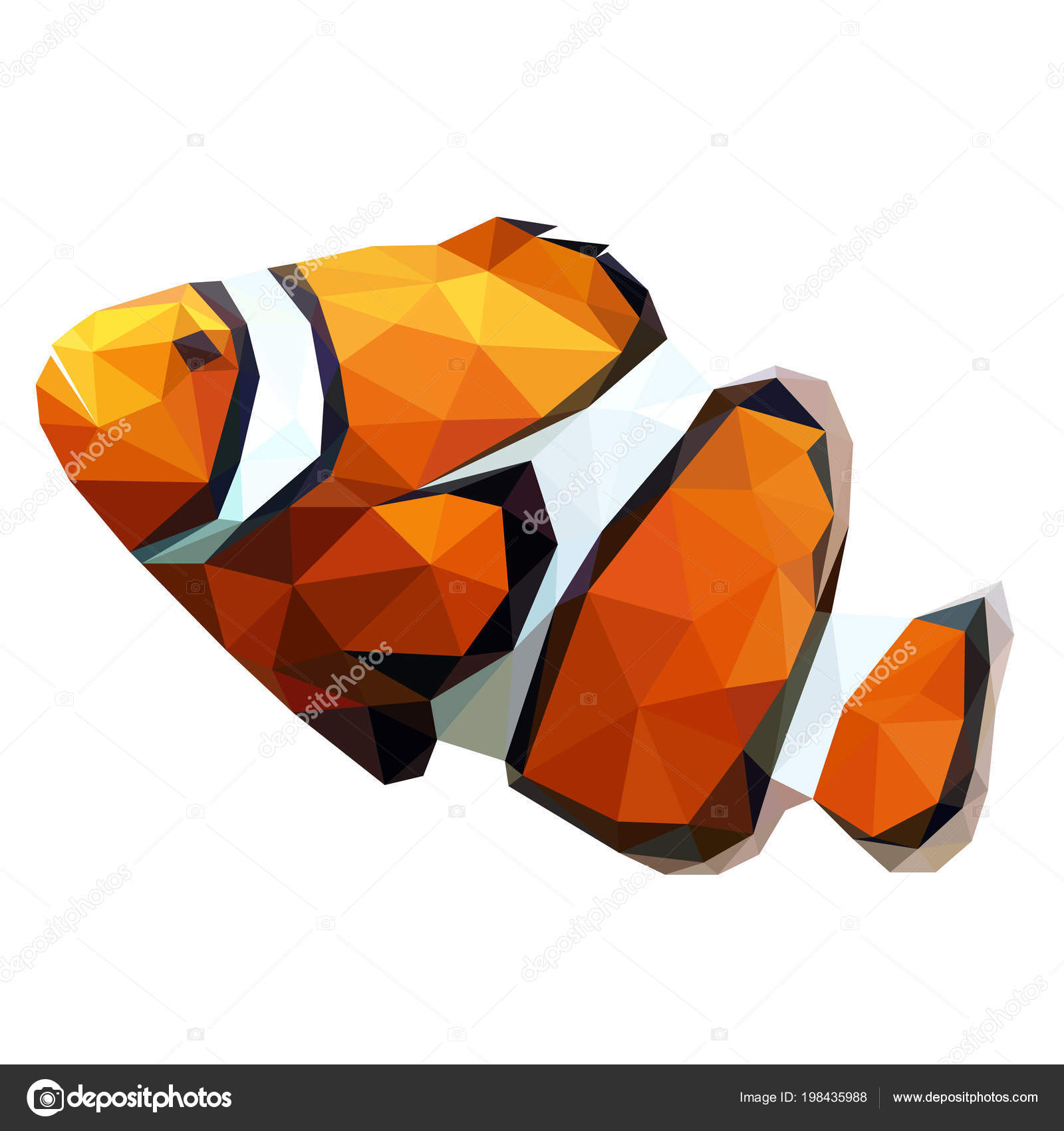 Vektor Silhouette Bohóc Hal Sokszög Diagram Stock vektor: ©7a.orlov ...