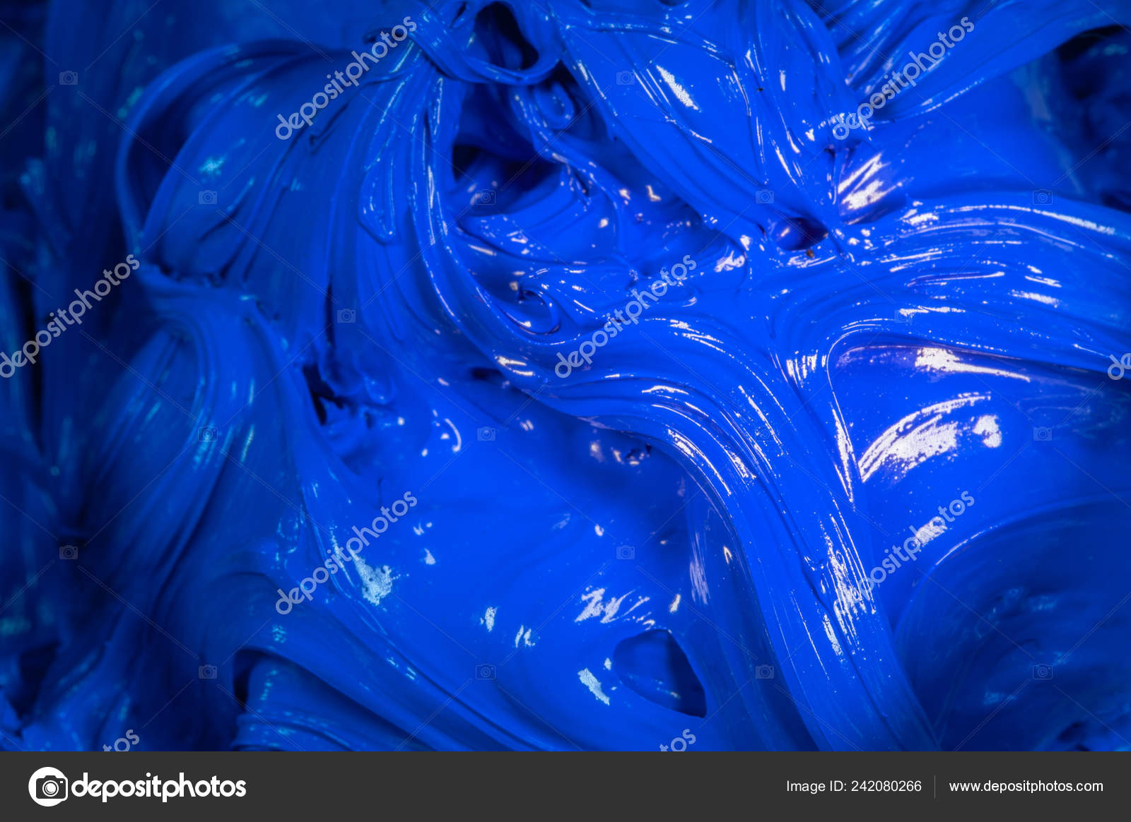 Close Blue Color Oil Paint Ink Screen Printing Print Tee — Stock Photo ...