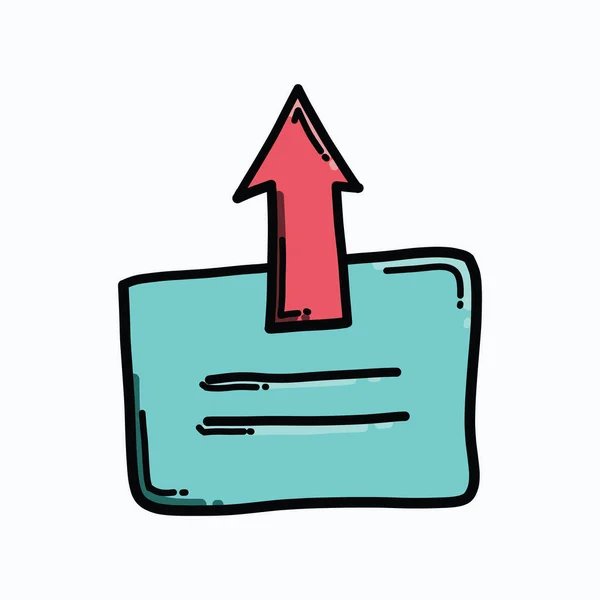 Upload Color Vector Icon Drawing Sketch Illustration Hand Drawn Line ...