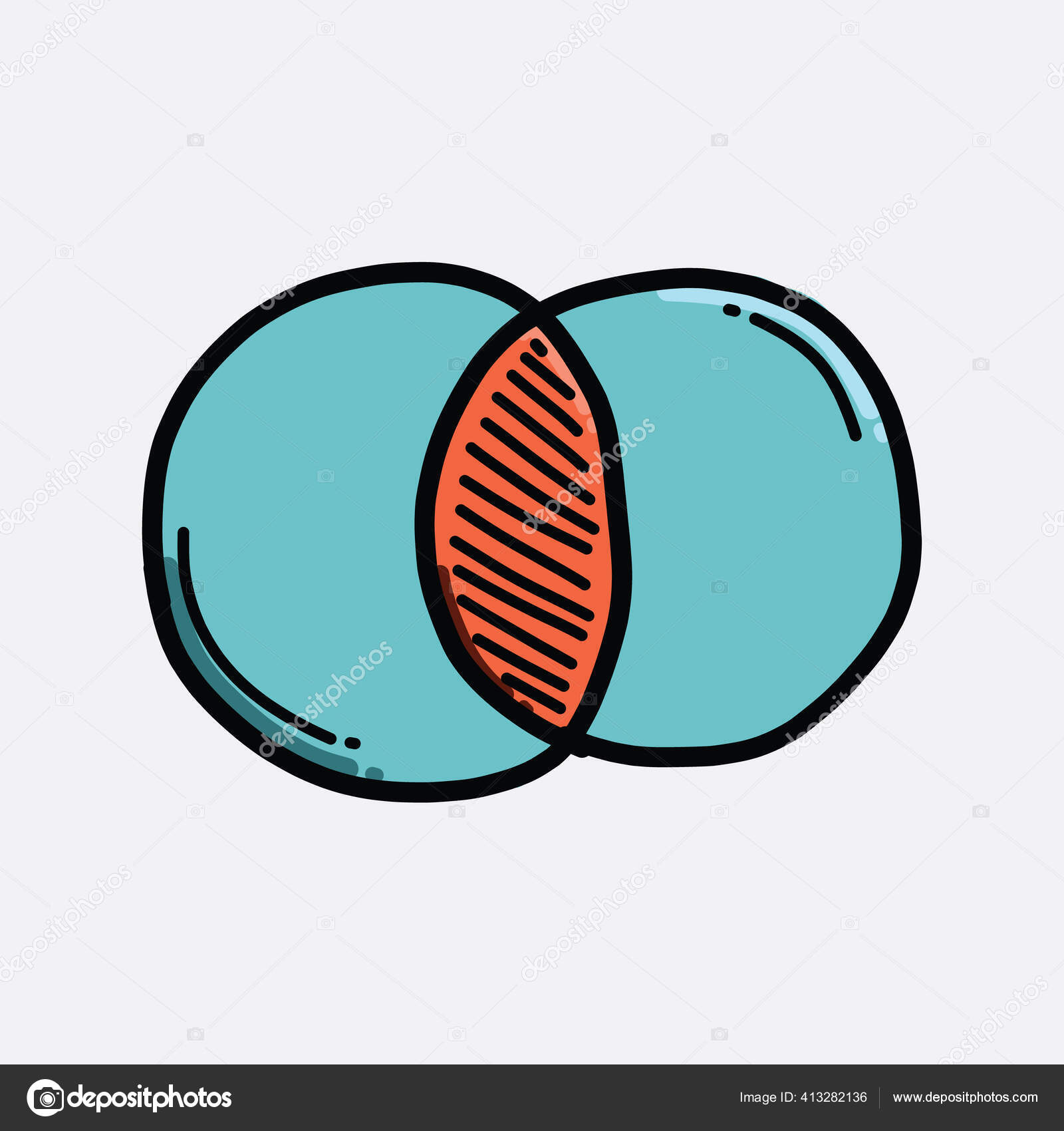 Merging Color Vector Icon Drawing Sketch Illustration Hand Drawn Line ...