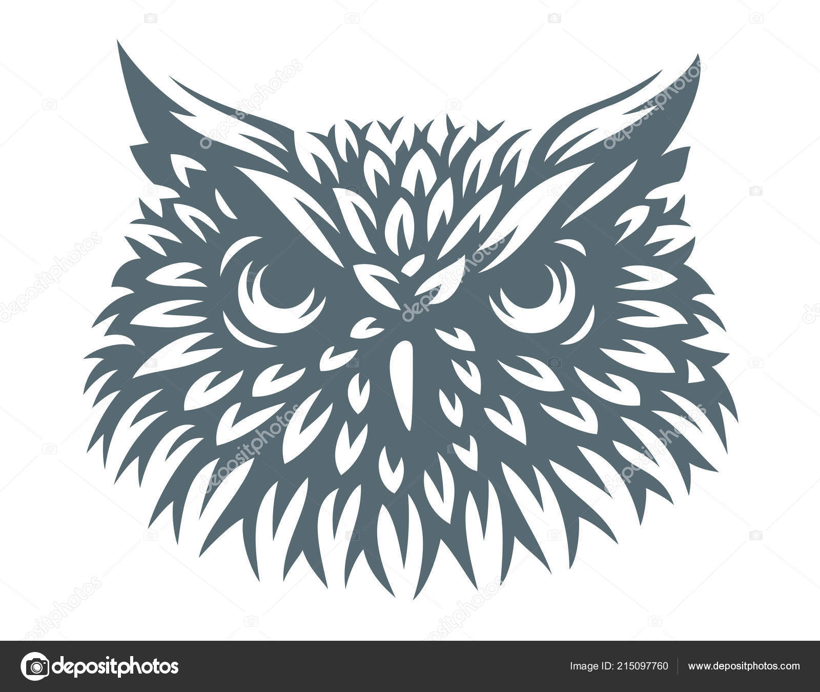 Owl head - vector illustration. Icon design Stock Vector Image by ...