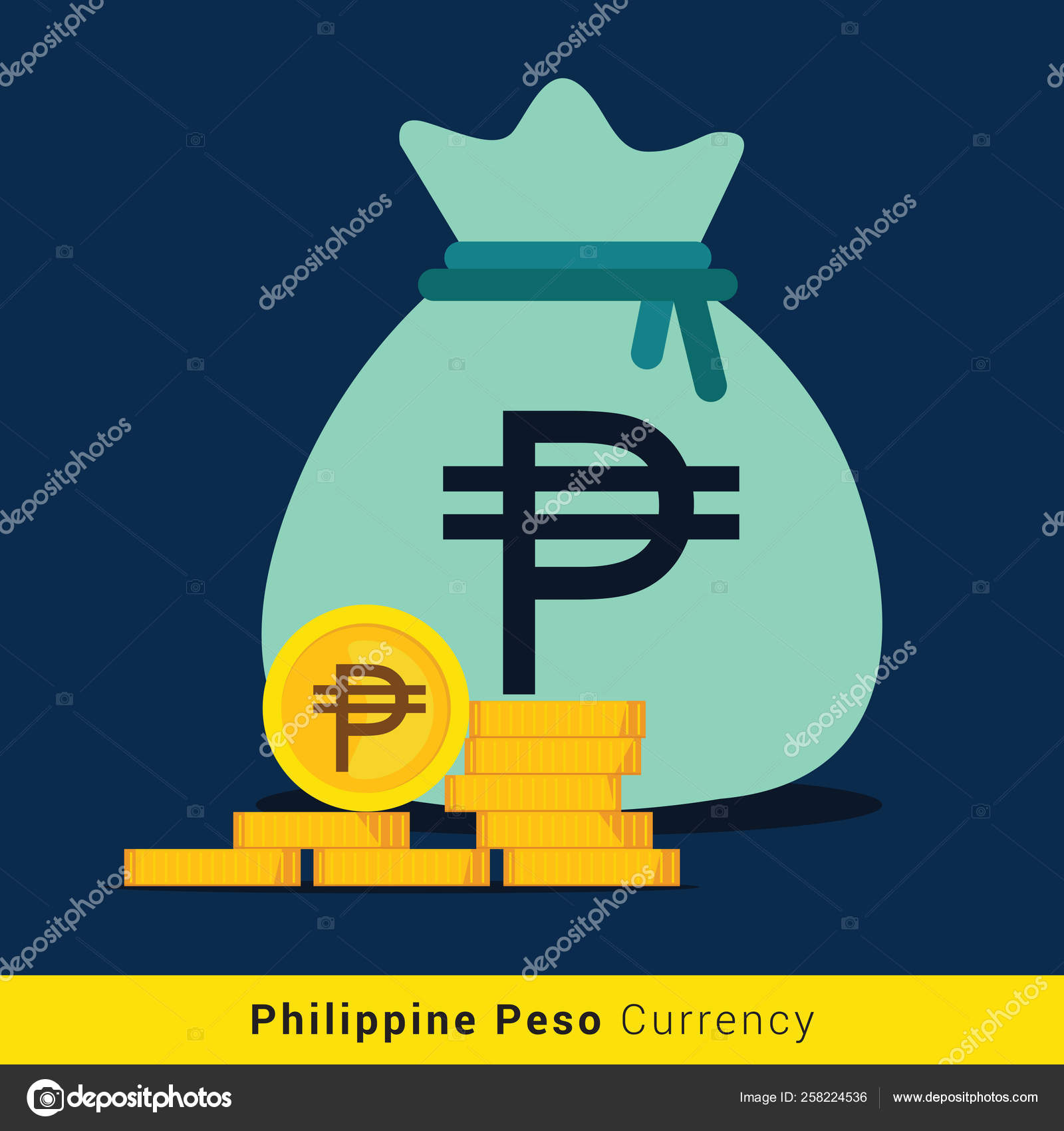 Philippine Peso Money bag icon with sign Stock Vector Image by ...