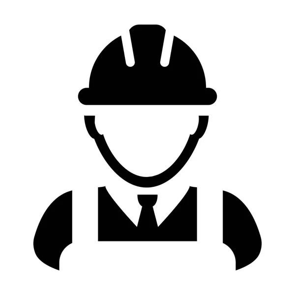 작업자 아이콘 벡터 남성 서비스 사람의 건물 건설 노동자와 Hardhat 헬멧과 재킷 문양 그림 기호 그림 스톡 벡터 ©tuktukdesign 190048610