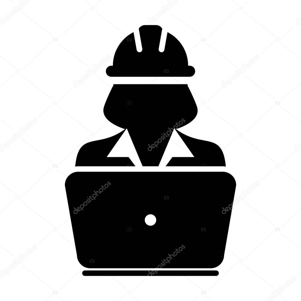 Icono del contratista vector hombre servicio de construcción persona ...