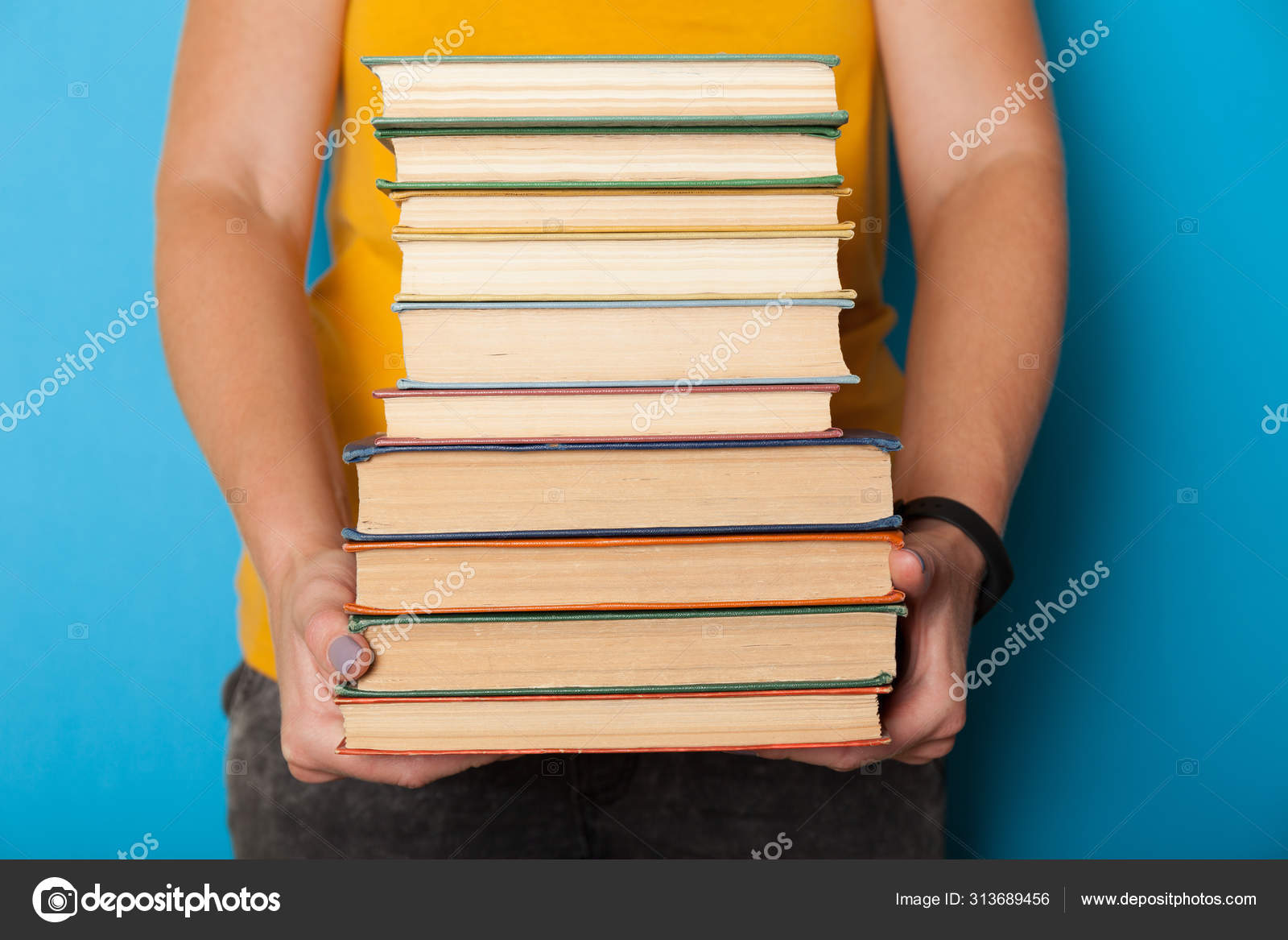 Classics collection, book stack, pile. Bookshelf education concept ...