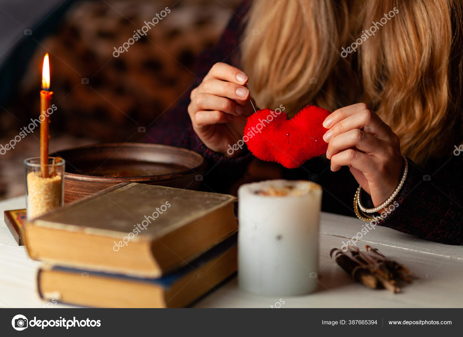 Red Heart Hands Witch Love Spell Broken Heart Unrequited Love — Stock ...