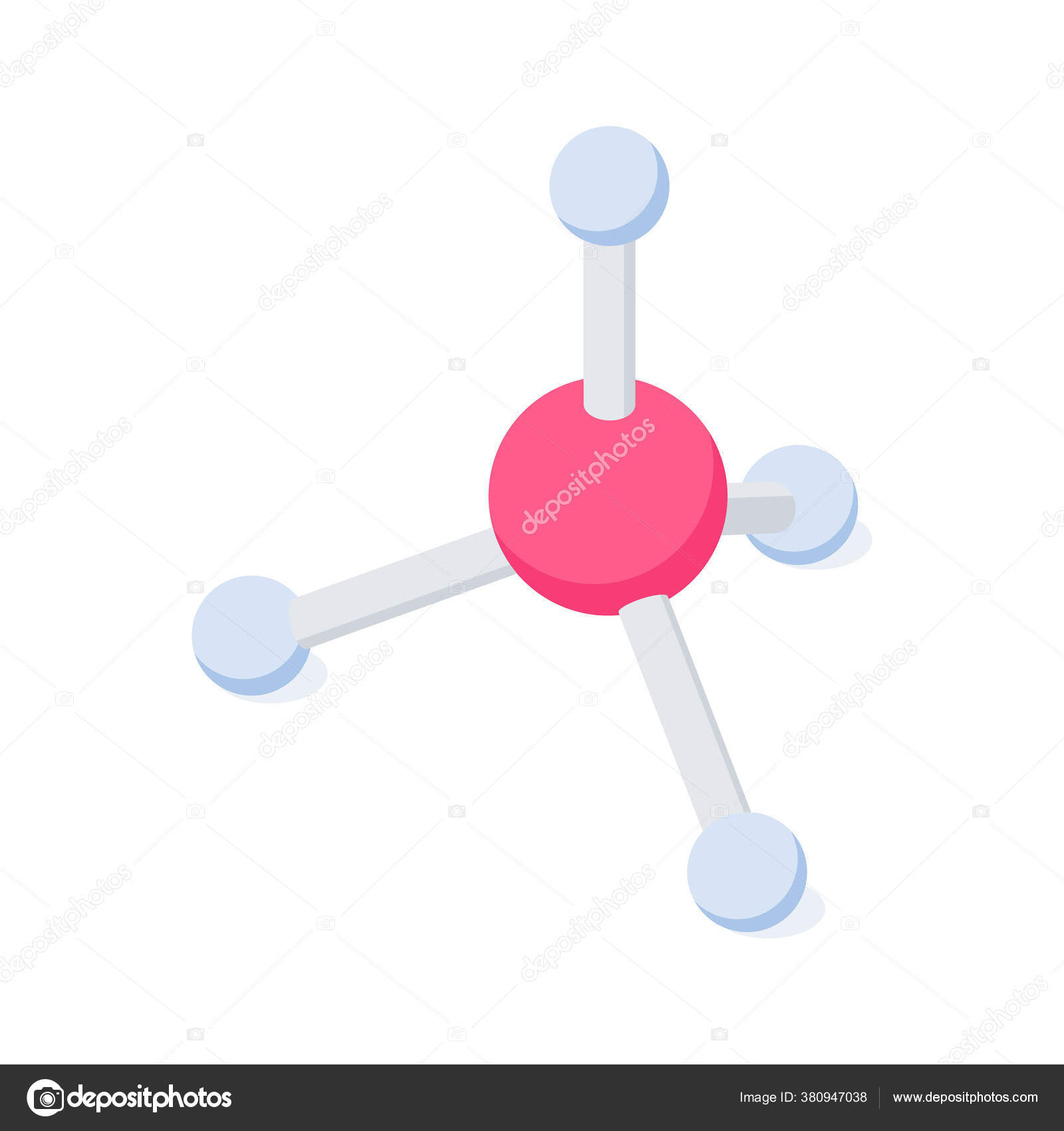 Isometric Molecule Model Chemical Education Laboratory Concept Stock ...
