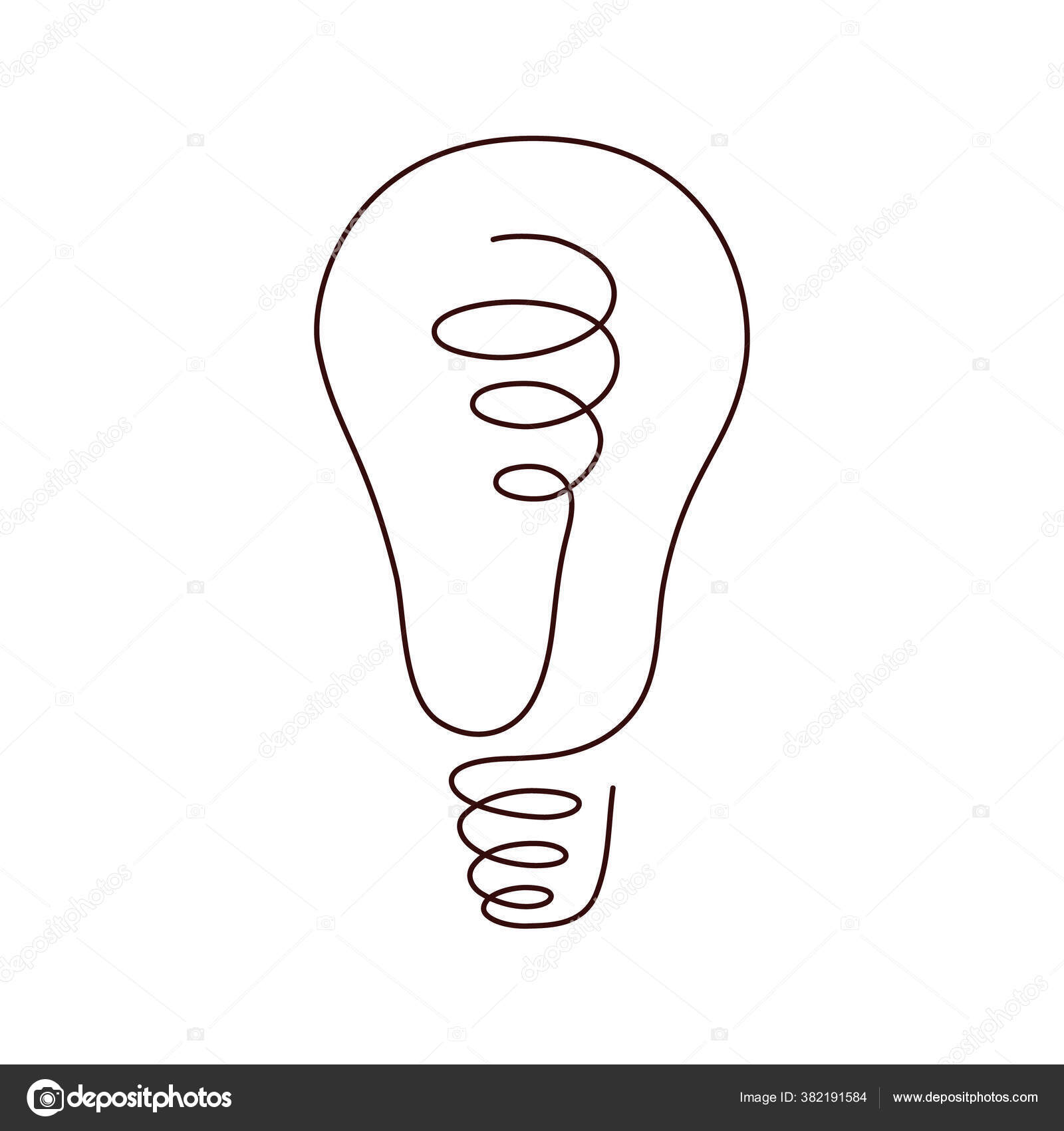 Light bulb continuous line vector illustration with editable stroke ...