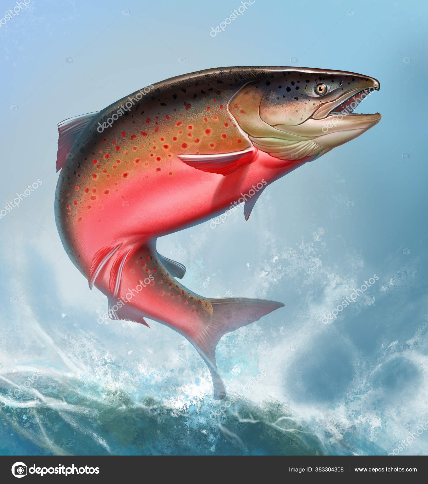 Atlantic Salmon Jumping