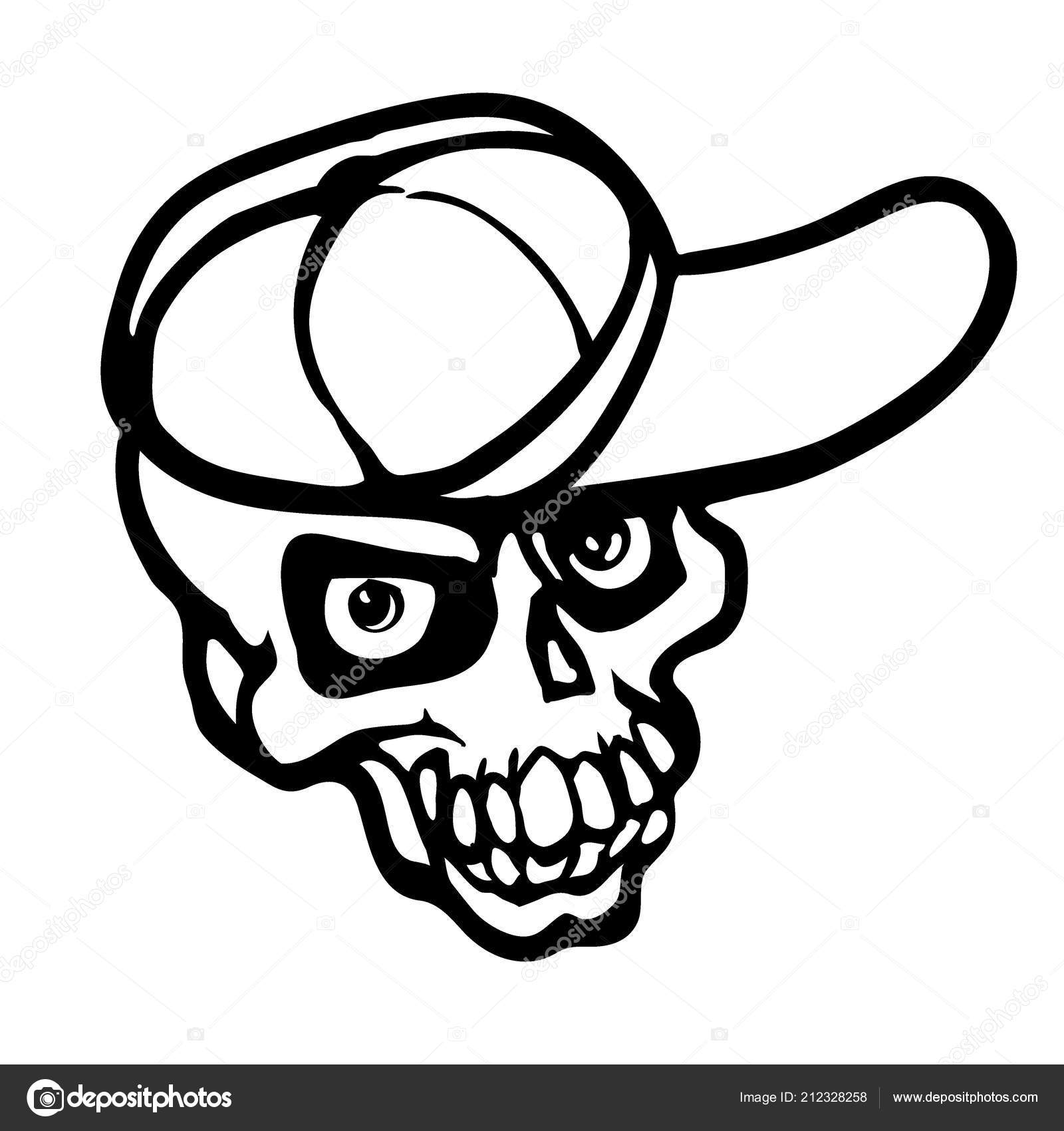Human Skull Cap Vector Illustration Isolated White Background Stock ...