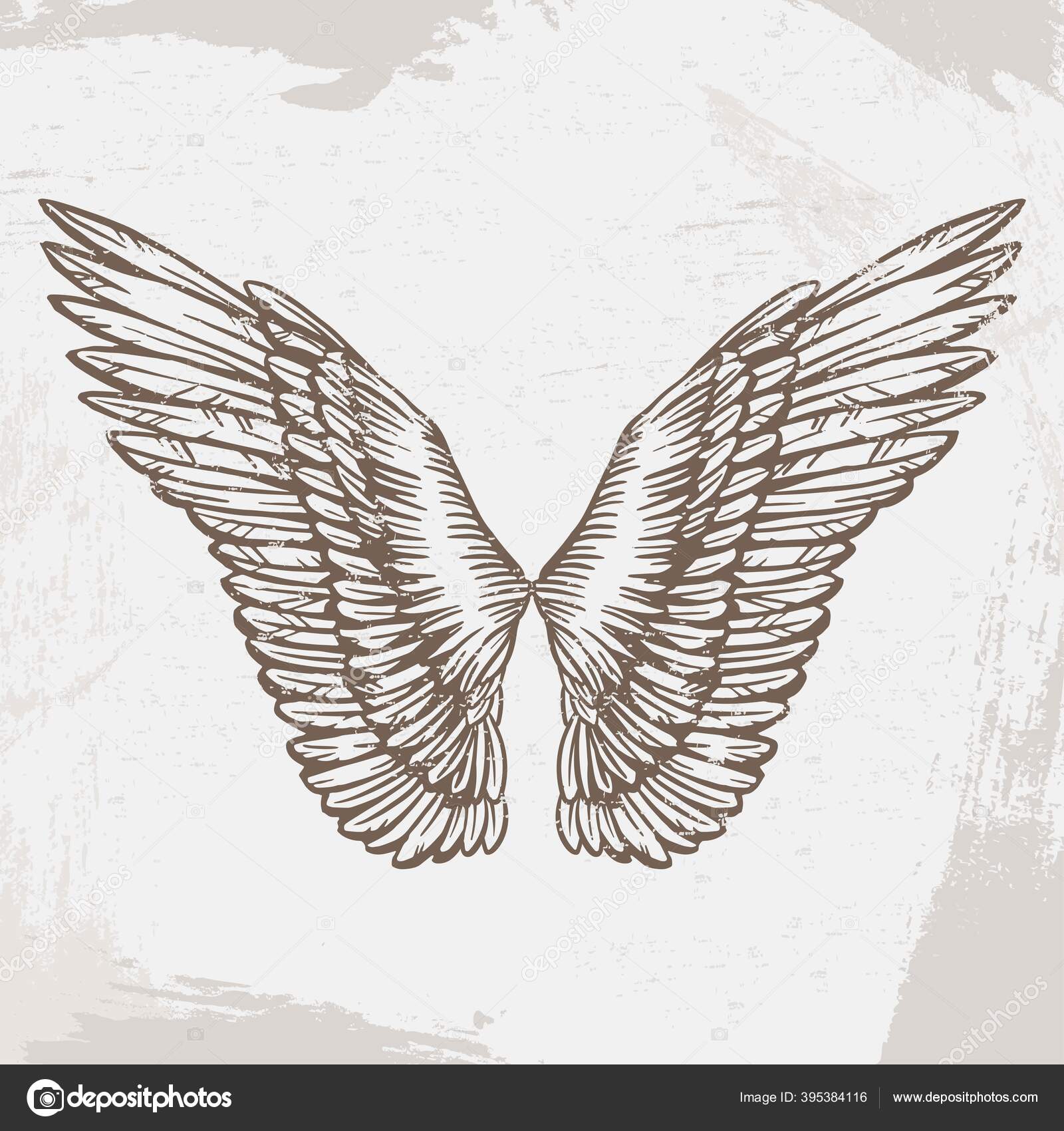 Grunge Angel Wings Vector