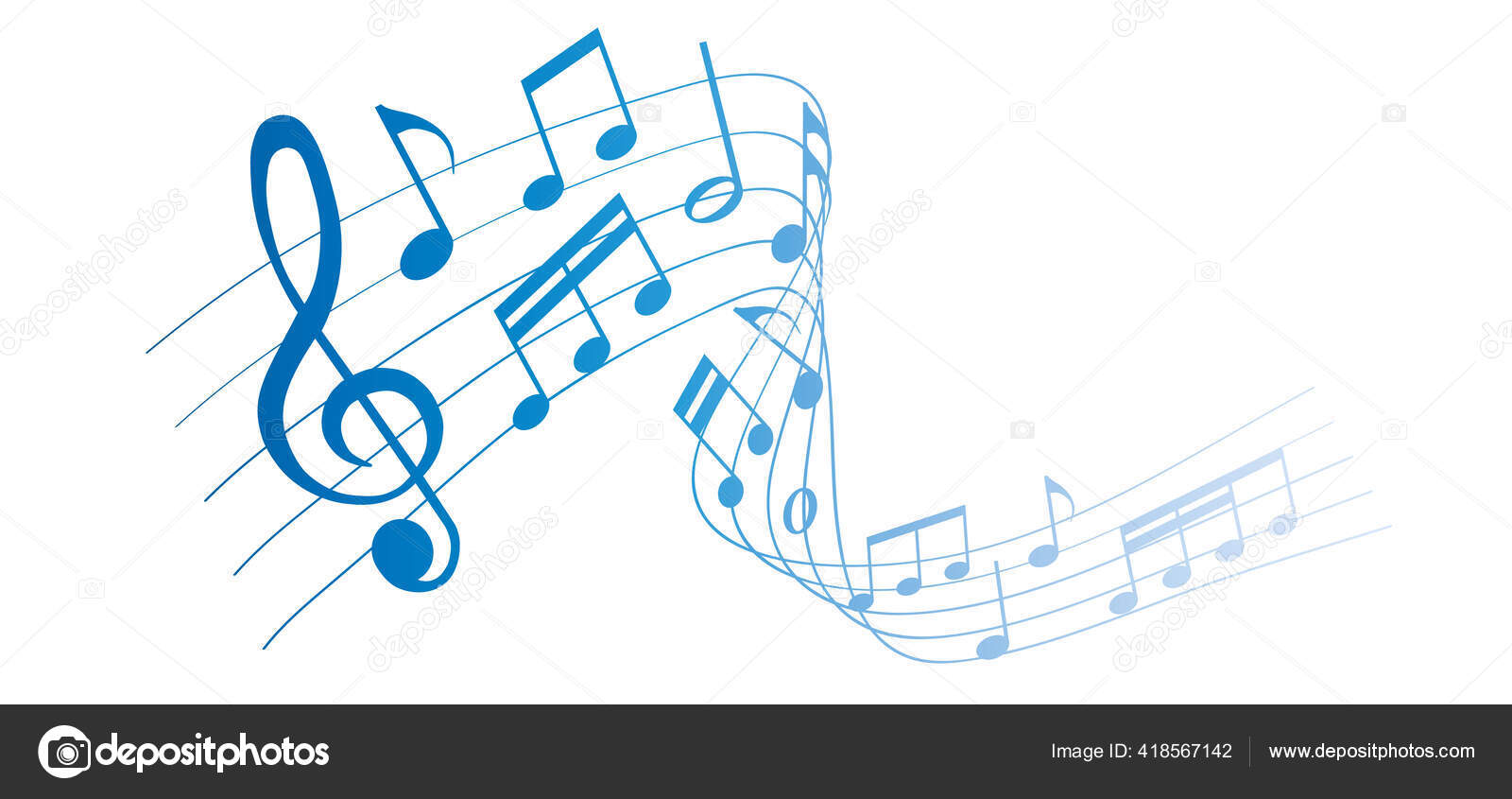 Fondo De Notas Musicales Azules Y Negras Ilustraci N High Quality De