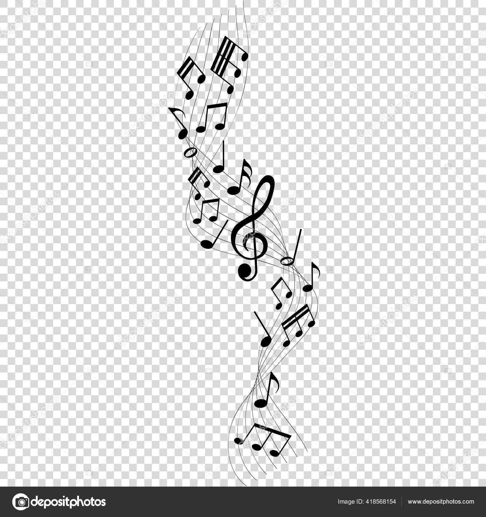 Musical Notes Melody Transparent Background Stock Vector by ©agrus1 ...