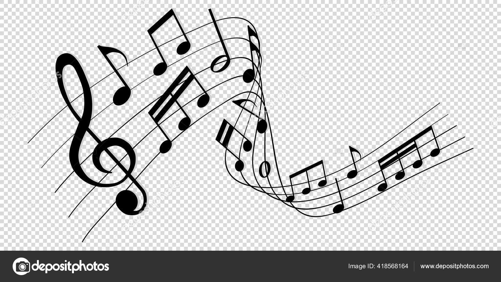 Nota Musical Blanca Fondo Transparente