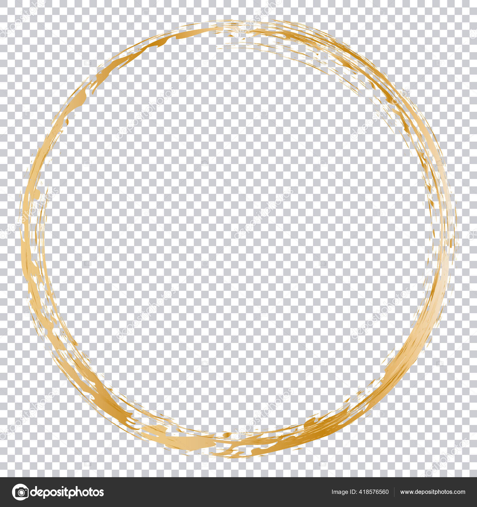 Gold Brush Frame Vector Design Element Transparent Background Stock ...