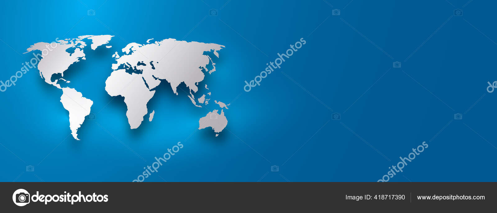 Silver World Map Blue Gradient Background Abstract Waves Lines Stock ...