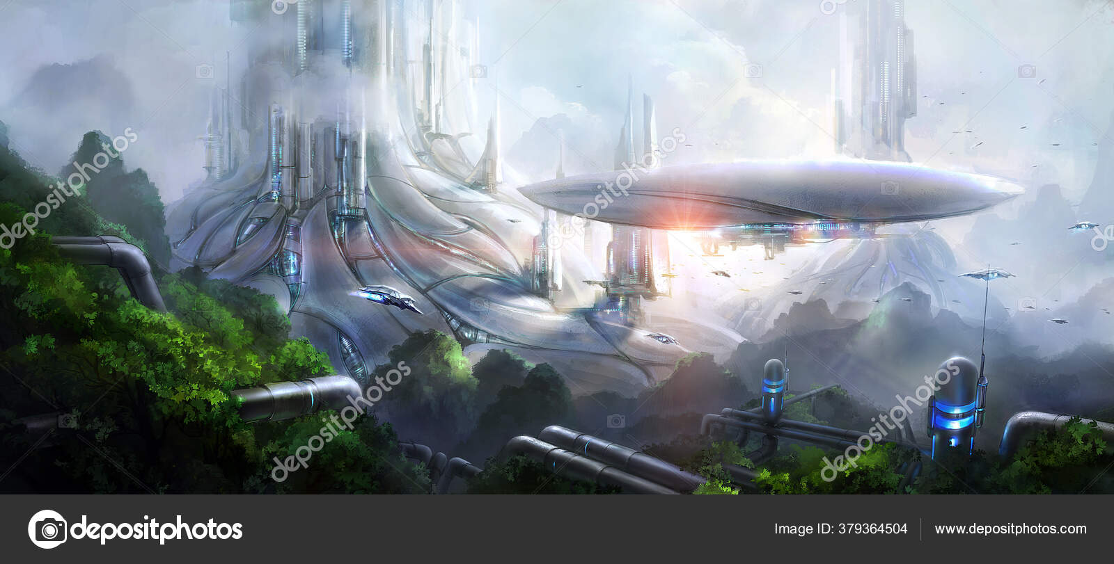 Science Fiction Scene Digital Painting Stock Photo by ©Liuzishan 379364504
