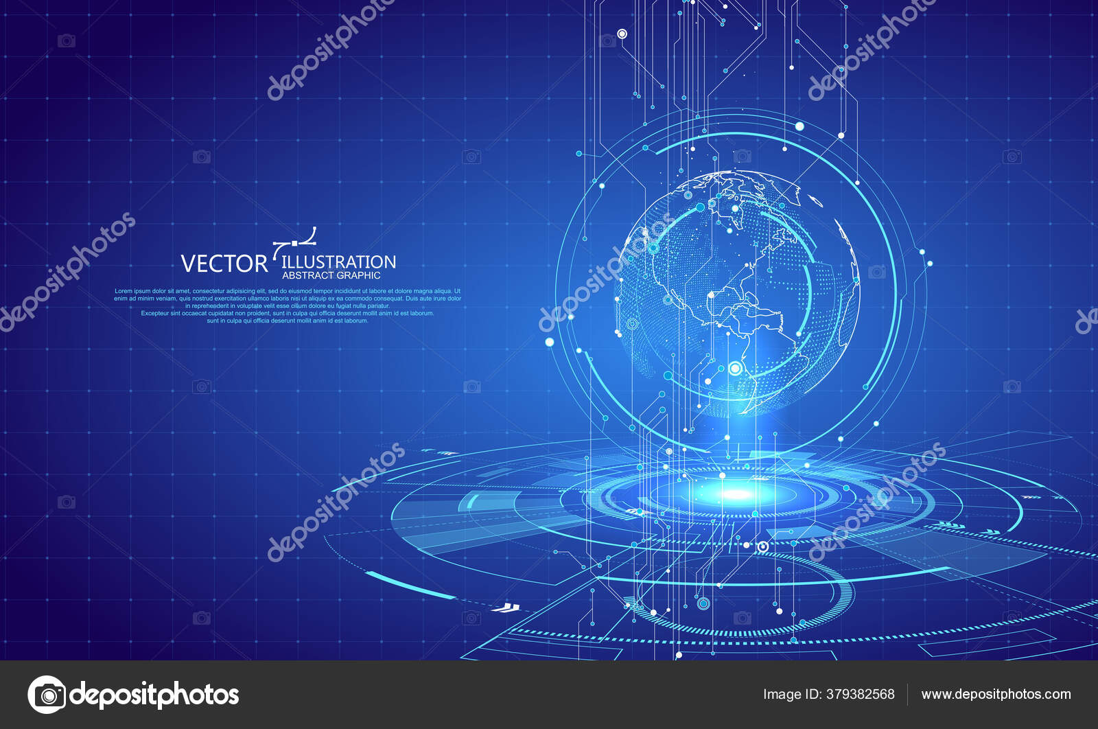 Three Dimensional Interface Technology Science Fiction Scene Stock Vector by ©Liuzishan 379382568