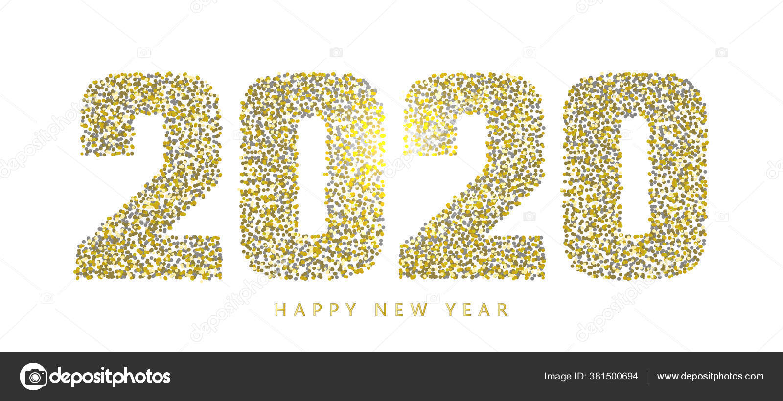 2020 Composed Golden Particles Font Design Stock Vector Image by ...