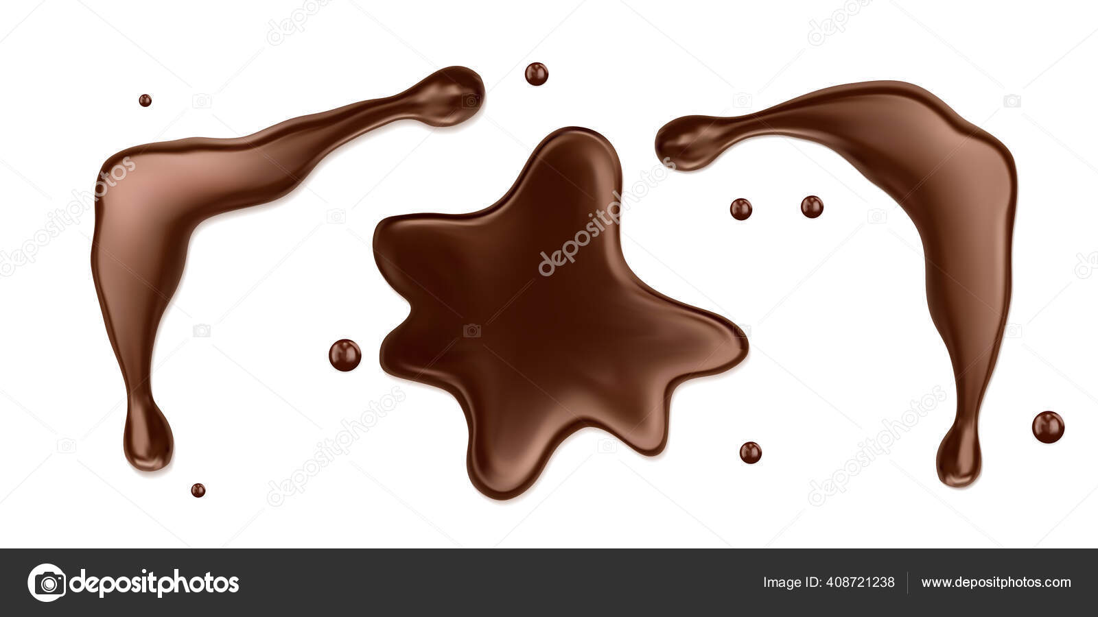 Chocolate Drops Isolated White Background Vector Realistic Stock Vector ...
