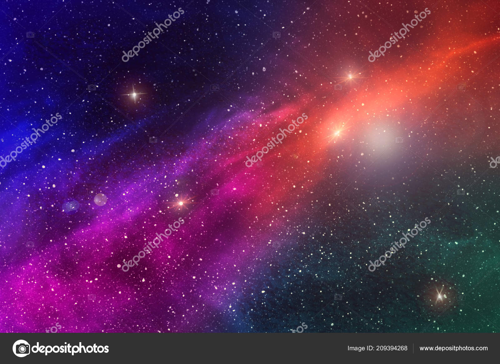 Multi Colored Stars In Space