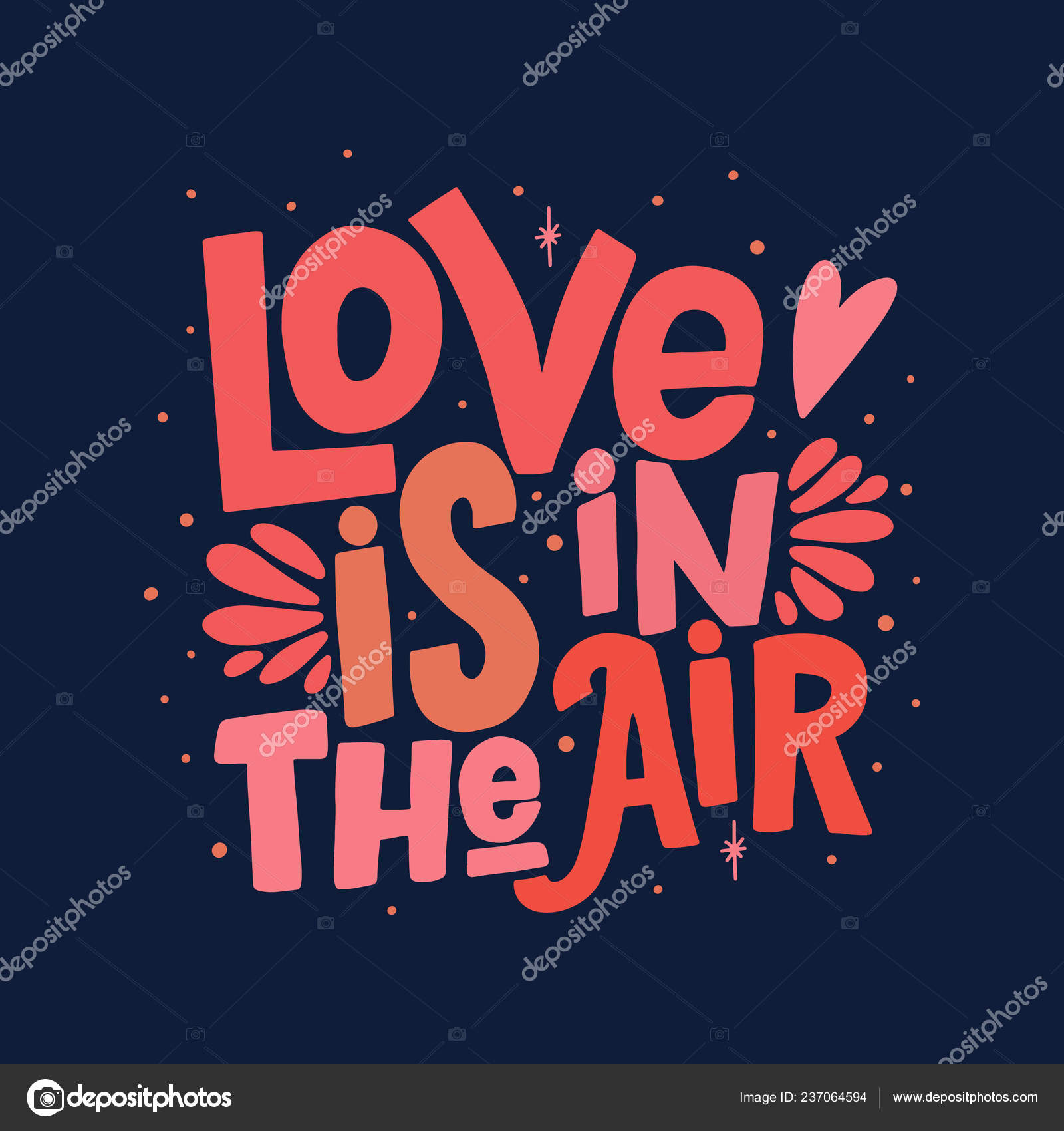 Love Air Lettering Isolated Dark Blue Background Handwritten Poster ...