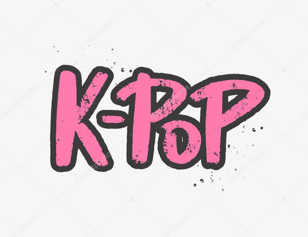 Inscripción manuscrita de K-pop. Estilo de música K-pop. 2023