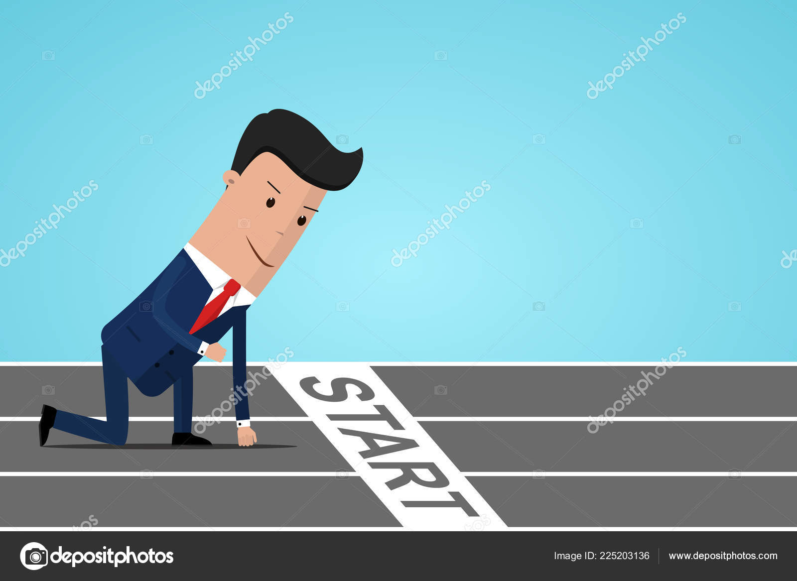 Sprint Start Position Cartoon