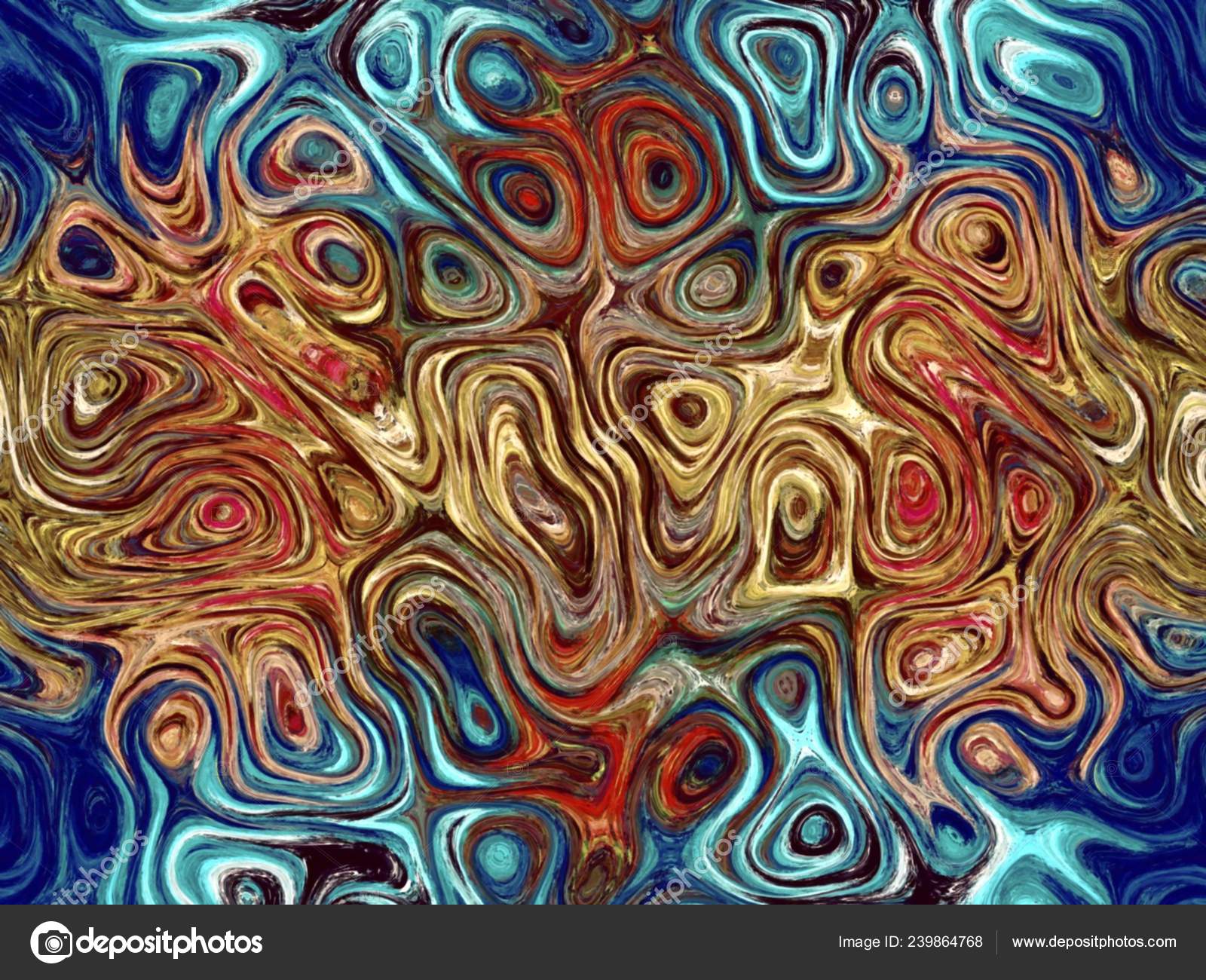 Abstract Background Stylized Blurry Color Watercolor Paints Wavy Spiral ...